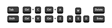 Premium Vector Different Computer Keyboard Buttons Combinations Hotkeys Combination