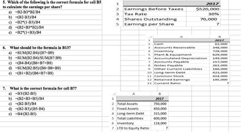 Solved 5 Which Of The Following Is The Correct Formula For