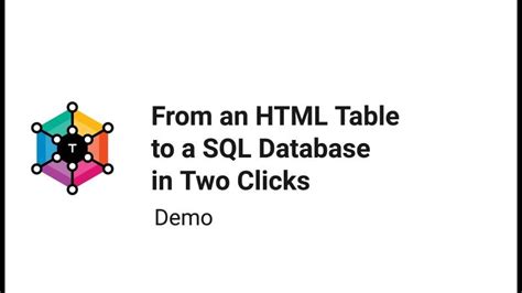 Olga Zem On Linkedin From An Html Table To A Sql Database In Two Clicks