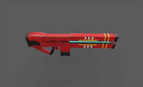 3d model realistic sci fi rail gun vr ar low poly cgtrader