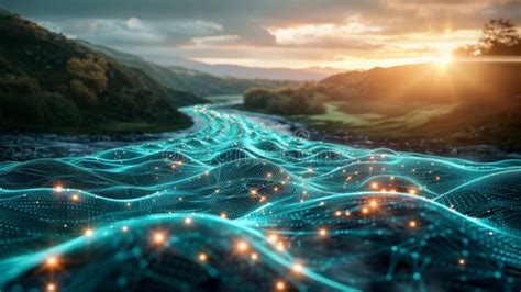 Computer Generated Simulation Of A Water Stream Stock Photo Image Of