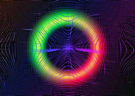 Psychedelic Grid Rhombus Geometric Background Vector Image