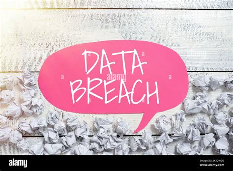Text Sign Showing Data Breach Business Concept Security Incident Where Sensitive Protected