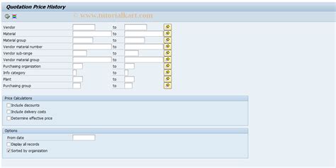 Me1e Sap Tcode Quotation Price History