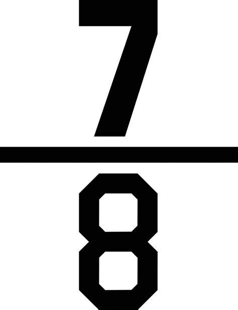 Numerical Fraction 78 Clipart Etc