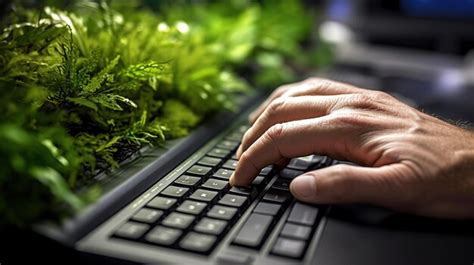 Premium Ai Image Typing On Computer Keyboard Generative Ai