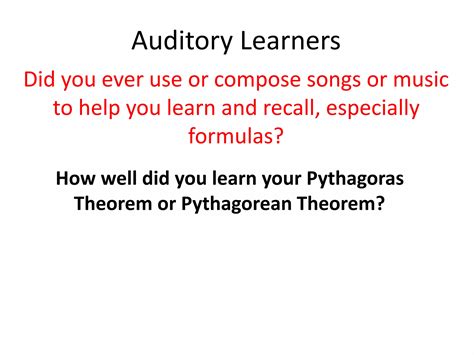 Auditory Learners Ppt