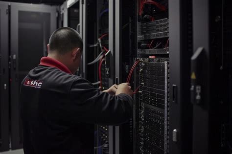 Premium Photo Engineer Troubleshooting Network Connectivity Issues In