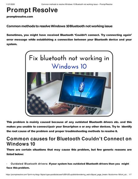 Ppt Common Methods To Resolve Windows Bluetooth Not Working Issue Powerpoint Presentation
