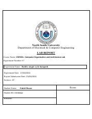 CSE L Lab Report Pdf North South University Department Of Electrical Computer