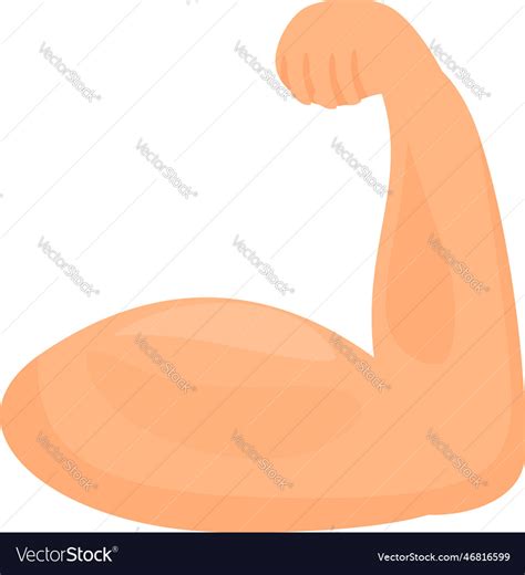 Flex Bicep Icon Cartoon Strong Muscular Royalty Free Vector