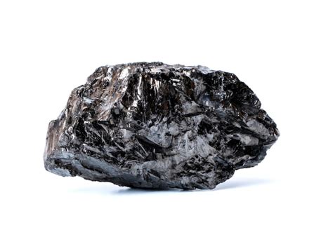 Anthracite Coal Isolated On White Background Premium Photo
