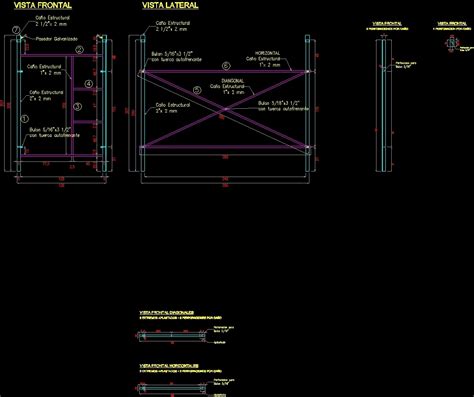Tubular Scaffolding 250x135 Cm Dwg Detail For Autocad • Designscad
