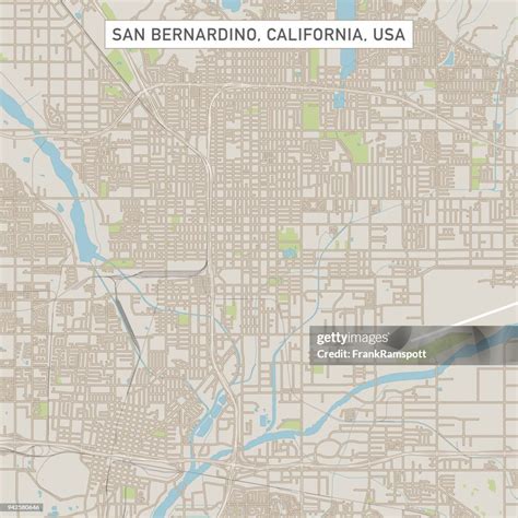 San Bernardino California Us City Street Map High Res Vector Graphic