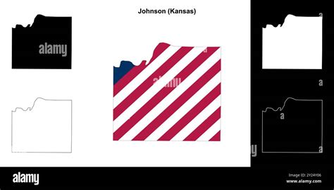 Johnson County Kansas Outline Map Set Stock Vector Image And Art Alamy