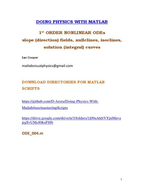 Ode 004 Download Free Pdf Ordinary Differential Equation Nonlinear System