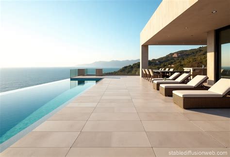 Seaside Terrace With Limestone Tiles Stable Diffusion Online