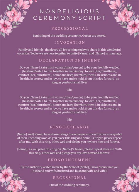 Simple Wedding Ceremony Script Free Google Docs Template Simple