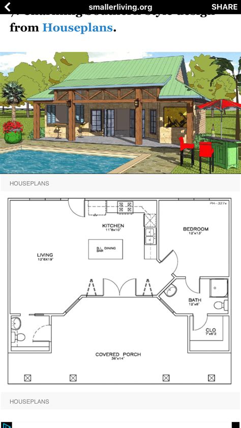 Small House Floor Plan With Attached Garage And Living Room