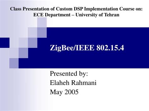 Ppt Zigbee Ieee 802 15 4 Powerpoint Presentation Free Download Id 2965659