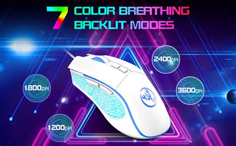 Hxsj X100 Gaming Mouse Wiredergonomic Pc Gaming Mice With 7 Colors Led