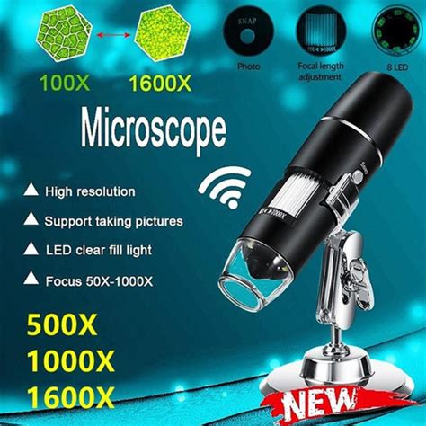 500x 1000x 1600x Usb Microscope Handheld 8 Led Digital Microscope 3 In 1 Type C Micro Usb