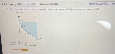 Solved [1 2 ﻿points]tanapmath7 6 3 004 Find The Maximum