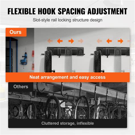 Vevor Bike Storage Rack 4 Bike Racks And 2 Helmets Hooks Wall Mount