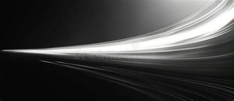 Abstract Black And White Light Streaks With Smooth Gradient Futuristic