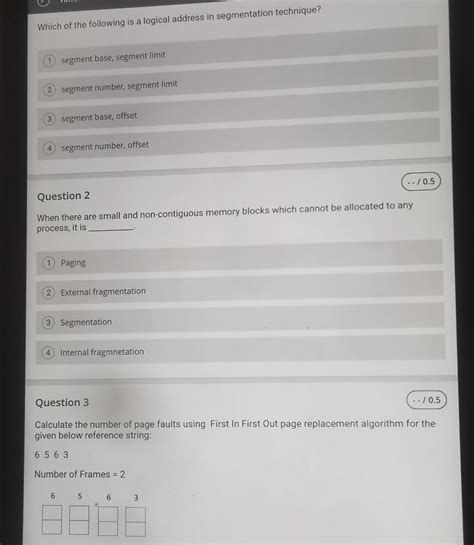 Solved Which Of The Following Is A Logical Address In Chegg Com