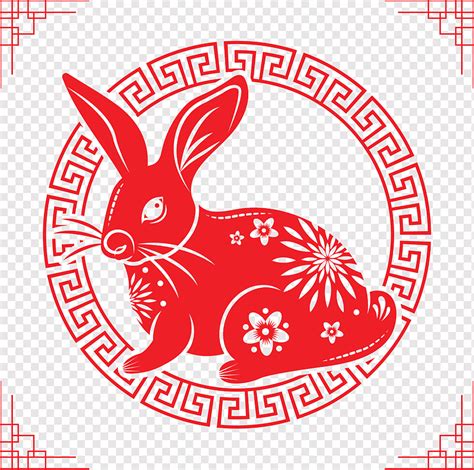 중국 토끼 년 새해 인사말 카드 Png Pngwing