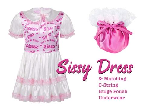 Adult Sissy Dress Pink Satin Femboy Outfit Etsy