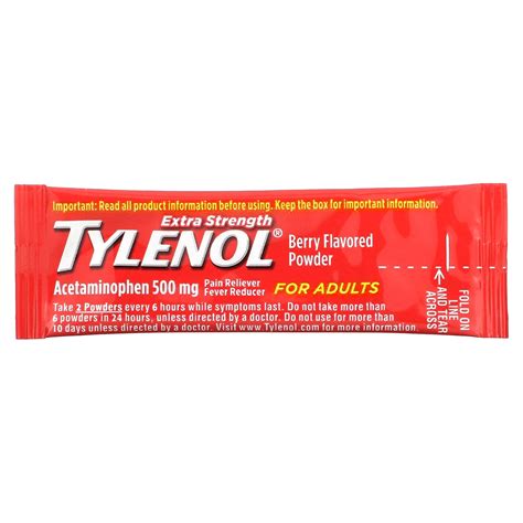 Tylenol Extra Strength Acetaminophen Dissolve Packs For Adults Berry