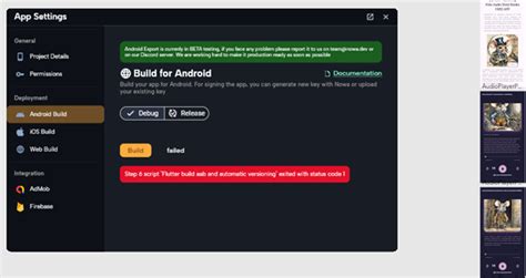Error When Trying To Create An Audio App Using Android Built Bug Reports Nowa Community