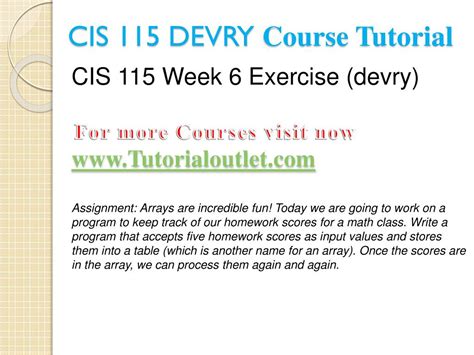 PPT CIS 115 Devry Course Tutorial Tutorialoutlet PowerPoint