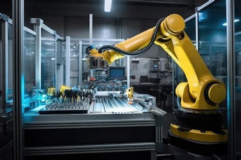 Premium Ai Image Robotic Arm In A Modern Smart Factory