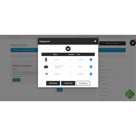 OpenCart Advance Add To Cart Popup With Label Added In Cart Feature