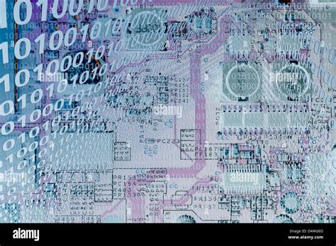 Illustration Of Microchip And Binary Stock Photo Alamy