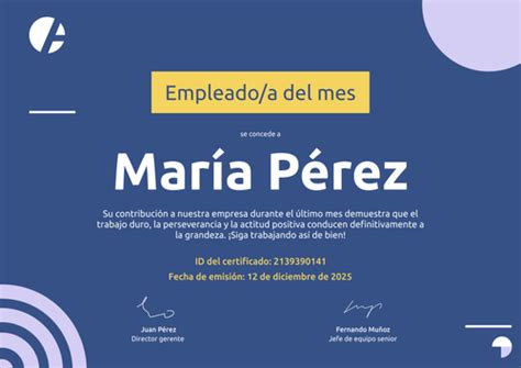 Empleado Del Mes Plantilla Gratis Edita Tu Certificado Ahora