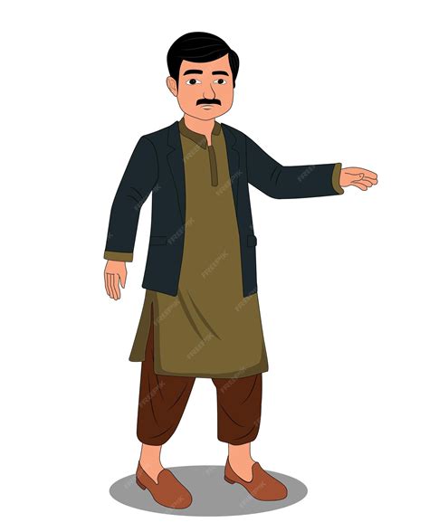 Indian Village Man Cartoon Character Design Premium Vector