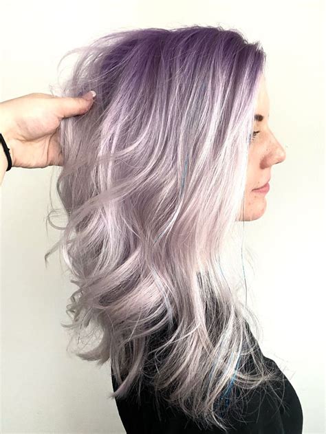 Purple Root Shadow Purple Blonde Hair Blonde Hair Purple Roots Purple Ombre Hair