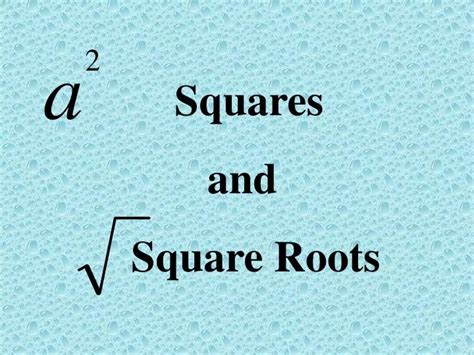 PPT Squares And Square Roots PowerPoint Presentation Free Download ID