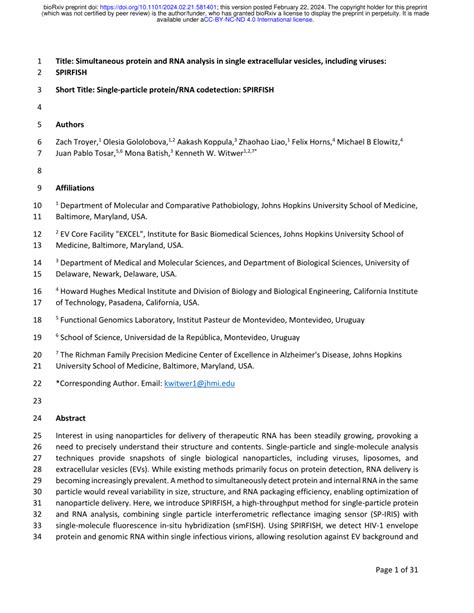 Pdf Simultaneous Protein And Rna Analysis In Single Extracellular