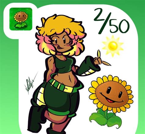 Ive Been Drawing All Plants From Pvz As Waifus Now Heres The Sunflower D R Moemorphism