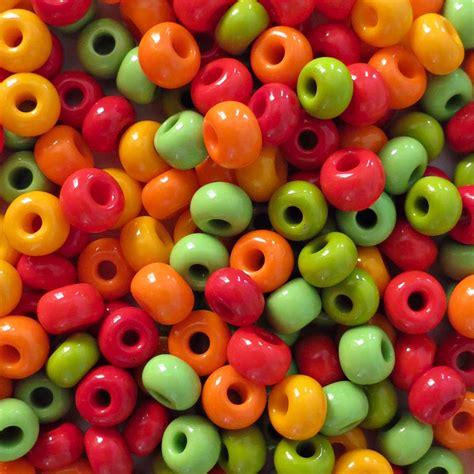 20 Autumn Czech Glass Seed Bead Mix Large Hole Macrame Beads Etsy