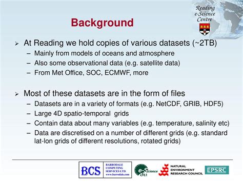 Spatial Data Activities At The Reading E Science Centre Ppt Download