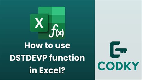 How To Use Dstdevp Function In Excel Codky