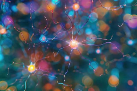 Colorful Neuron Network Abstract Brain Cells Scientific Illustration