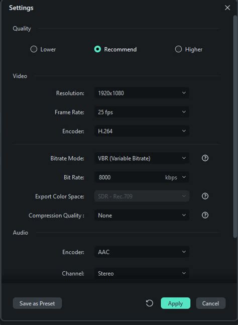 Filmora Guida Alle Impostazioni Di Esportazione Win Mac