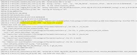 dag showing error {taskinstance py 1482} error task failed with exception · apache airflow